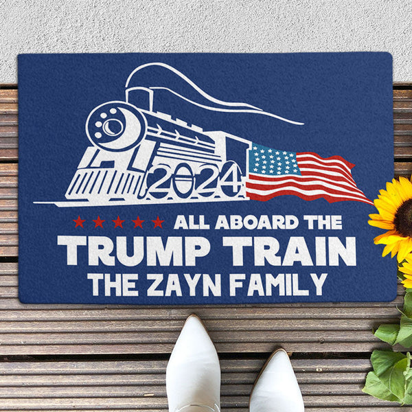 All Aboard The Trump Train, Personalized Doormat, Trump Doormat, Gift ...