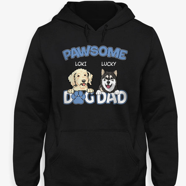 Pawsome Dog Dad, Personalized Dark Shirt, Gift For Dog Dad - PersonalFury
