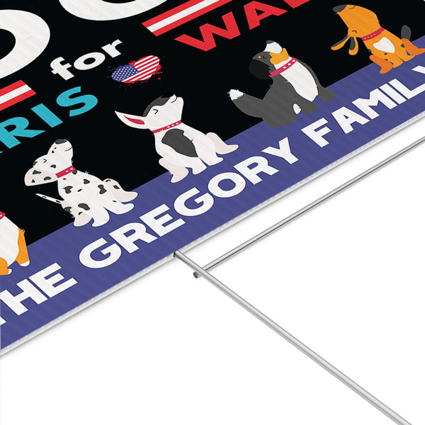 Dogs For Harris Walz, Personalized Yard Sign, Kamala Harris Sign, Vote ...