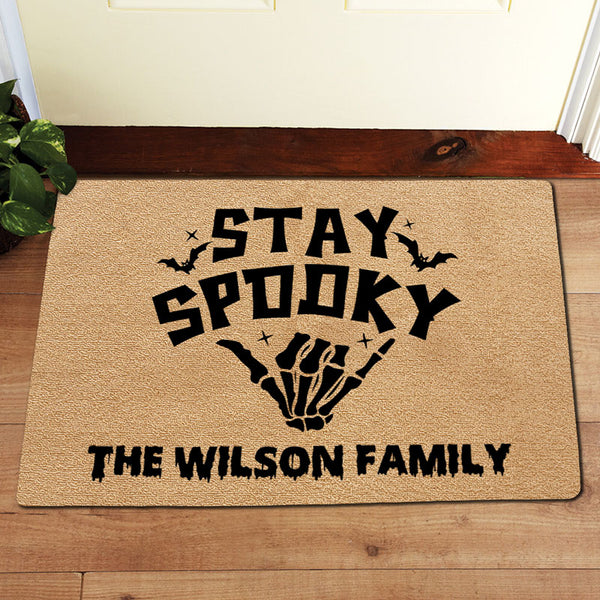 Stay Spooky Doormat, Personalized Doormat, Halloween Welcome Mat ...