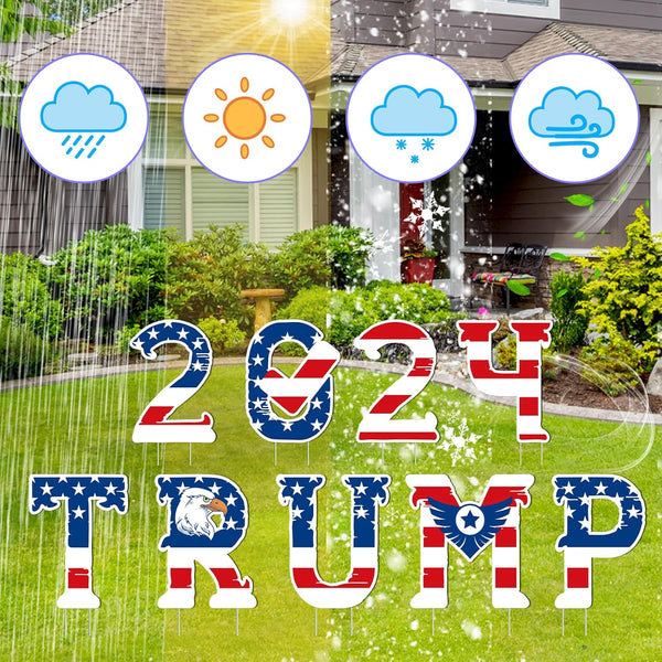 9Pcs Trump Voted 2024 Yard Signs, Gift For Trump Fans, Election 2024 ...