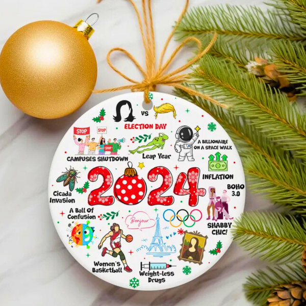Year To Remember 2024, Funny Ornaments, Ceramic Ornament, Christmas Gi ...