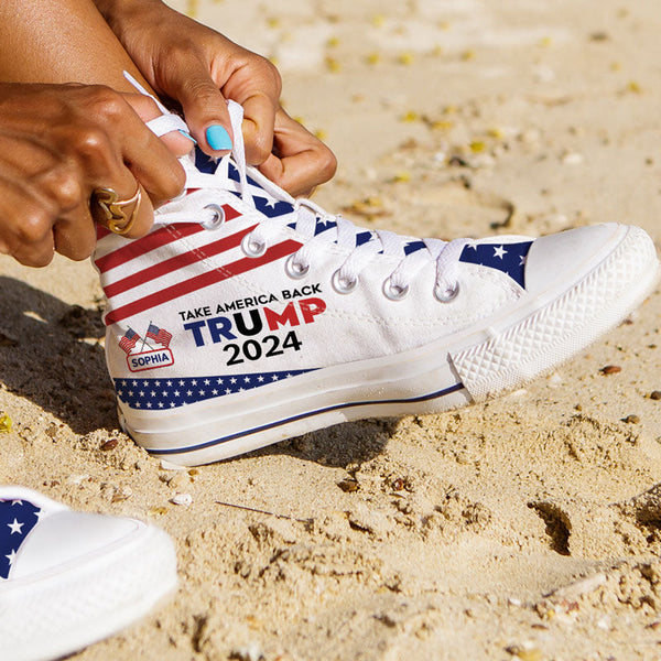 Trump Take America Back High Top Shoes, Personalized Trump Sneakers, T ...