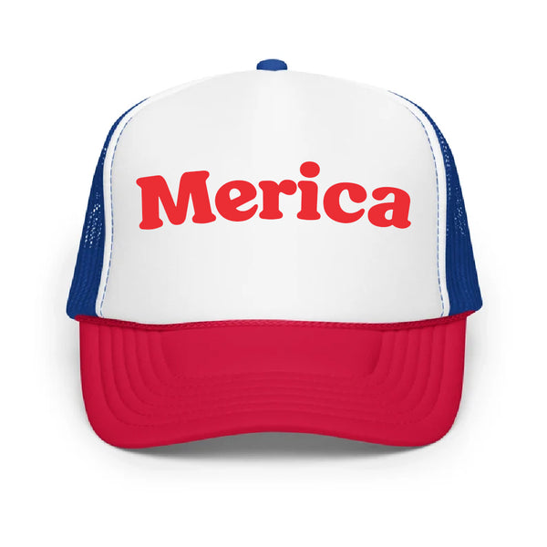 Merica Cap Trucker Hat, July 4th, Personalized Cap - PersonalFury
