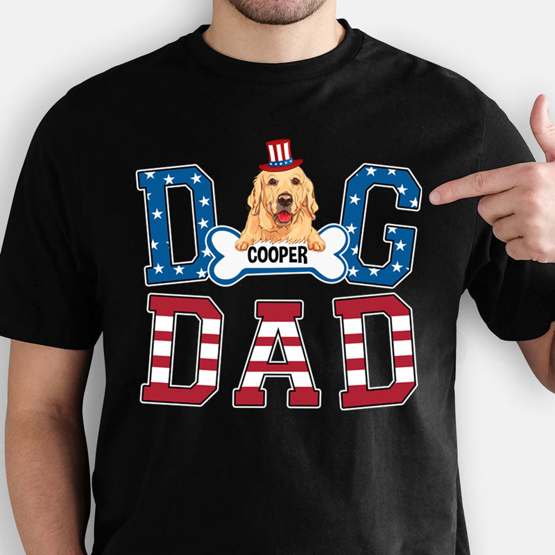 Dog Dad Shirt, Gift For Him, Dark Color Custom T Shirt, Personalized G ...